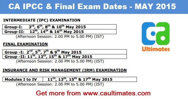 Ca final may 2015 exam time table - Students | Final