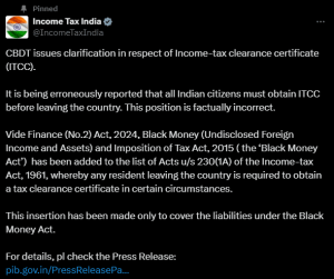 Income Tax Clearance Certificate: Recent CBDT’s Update on ITCC - Tax Guide