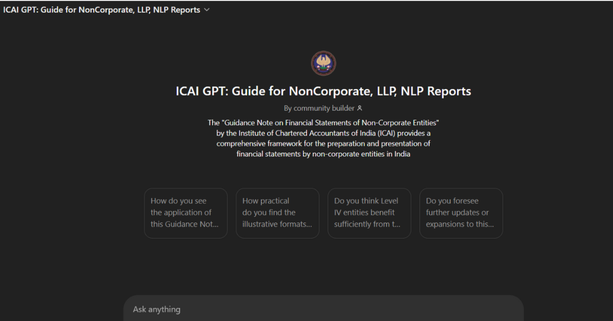 ICAI AI Tool for LLPs, NPOs & Non-Corporate Entities - Tax Guide