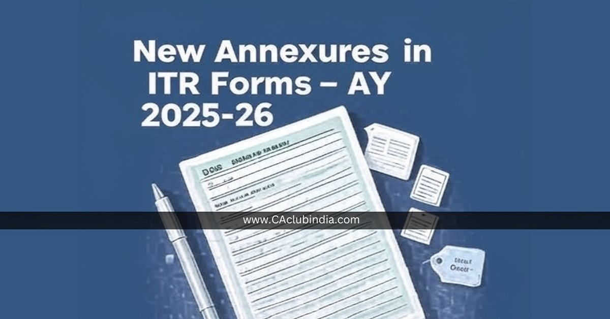 Complete Guide to New Annexures in ITR Forms for AY 2025-26